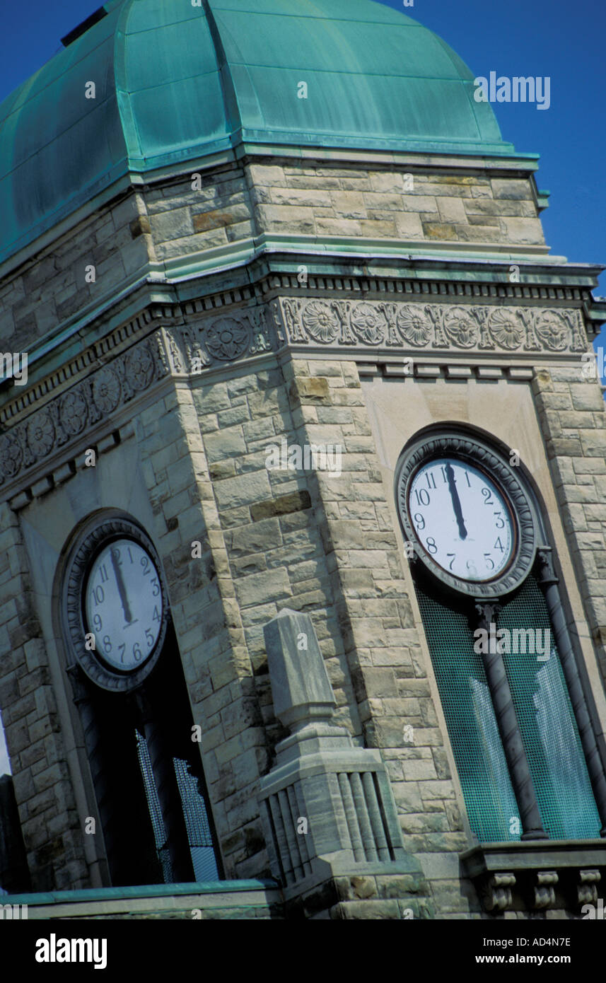 Clock tower showing 12 noon Stock Photo - Alamy