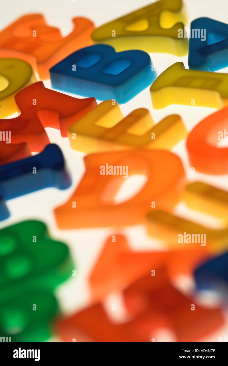 plastic color alphabet Stock Photo - Alamy