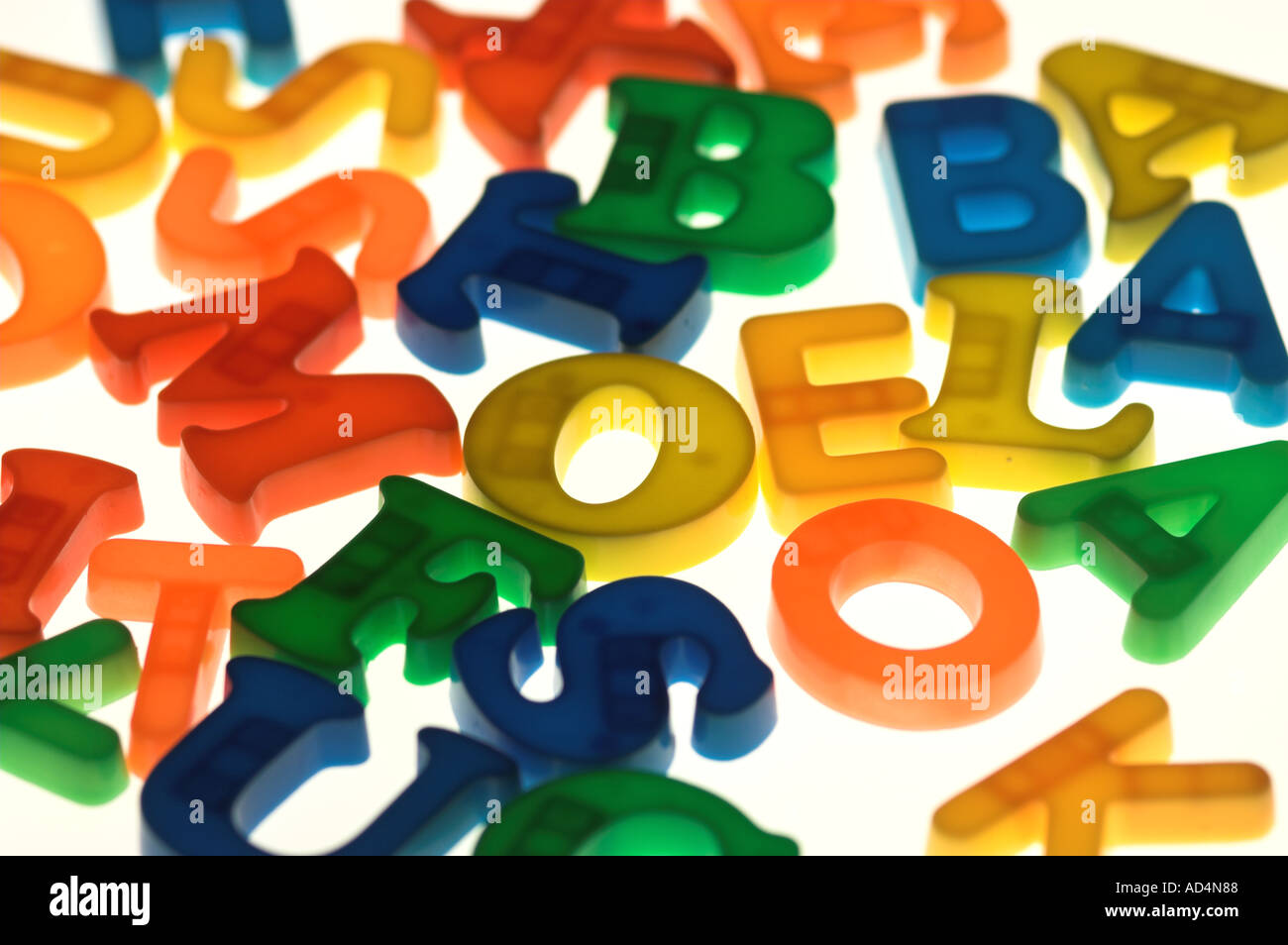 plastic color alphabet Stock Photo - Alamy
