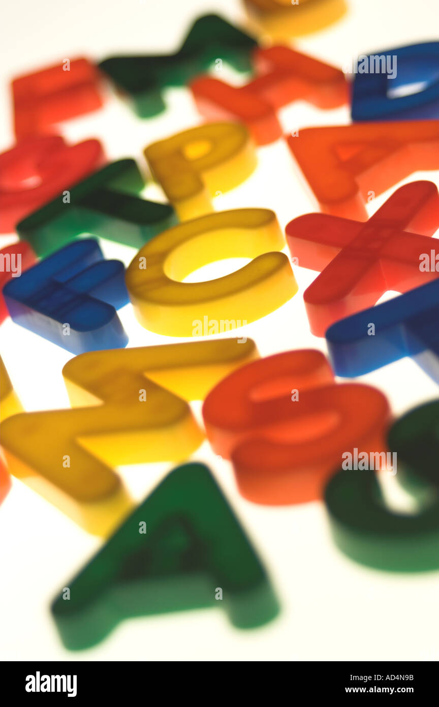 plastic color alphabet Stock Photo - Alamy