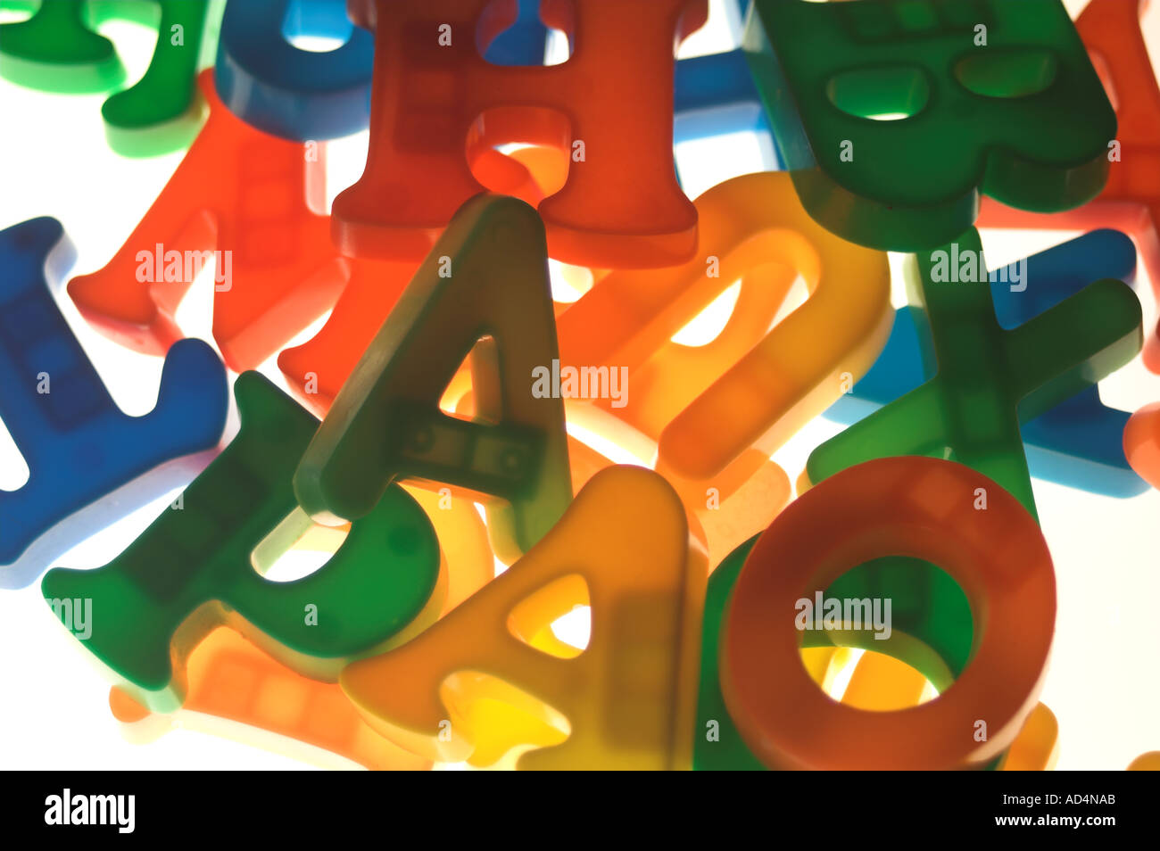 plastic color alphabet Stock Photo - Alamy