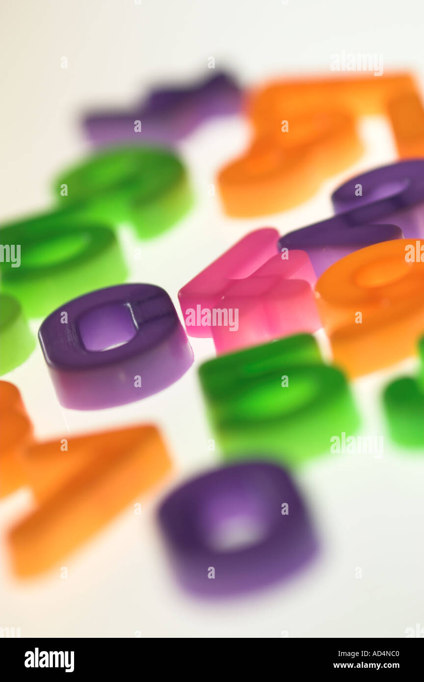 children plastic color numbers Stock Photo - Alamy