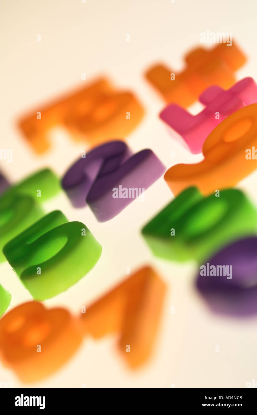 plastic color numbers Stock Photo - Alamy