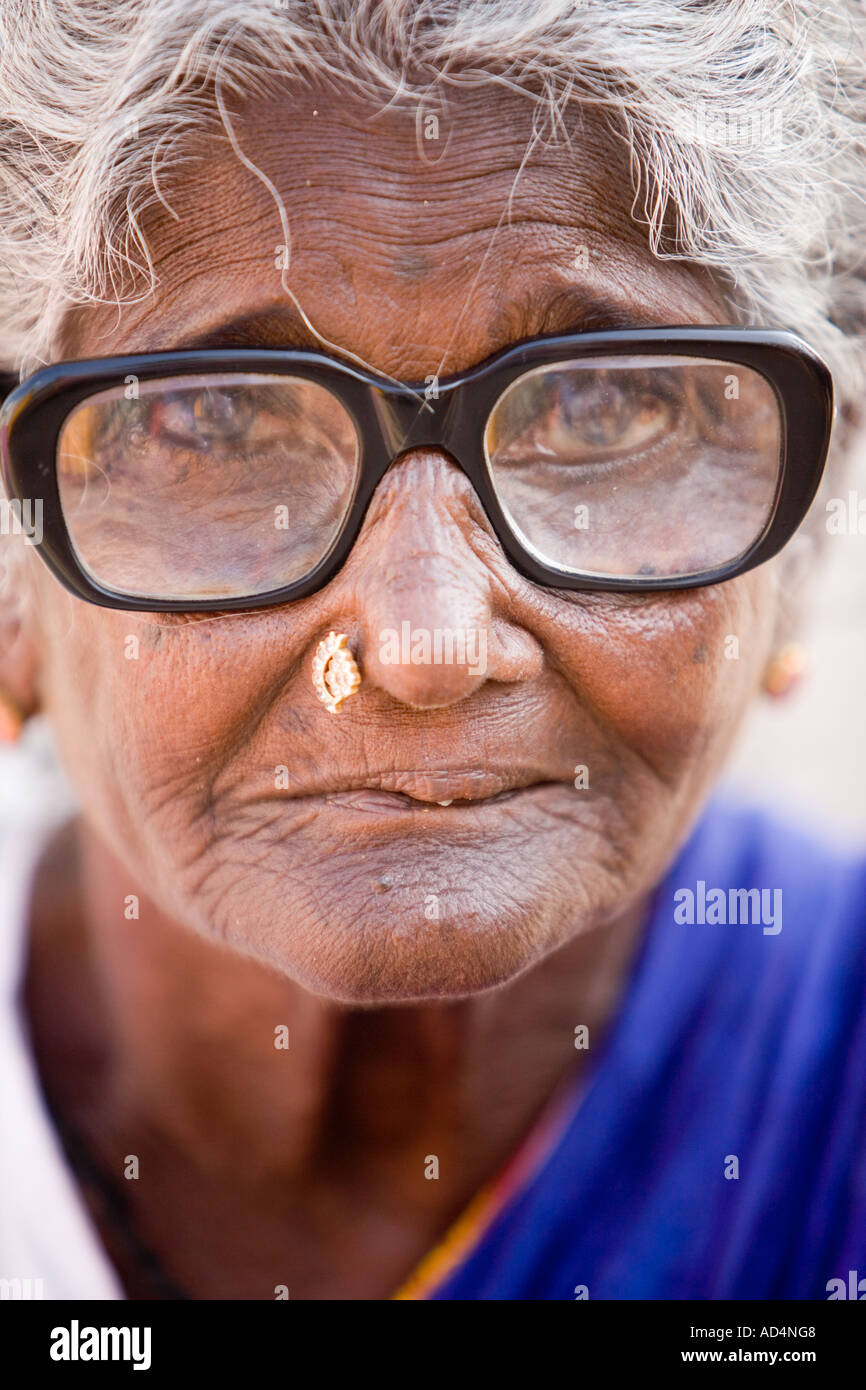 Environmental portrait of elderly Indian woman Stock Photo - Alamy