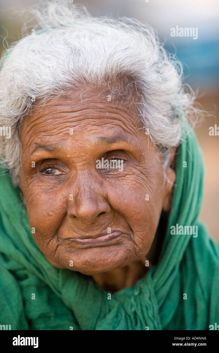Environmental portrait of elderly Indian lady Stock Photo - Alamy
