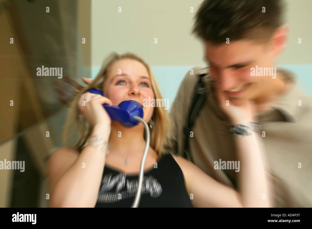 Couple talking over the phone Stock Photo - Alamy