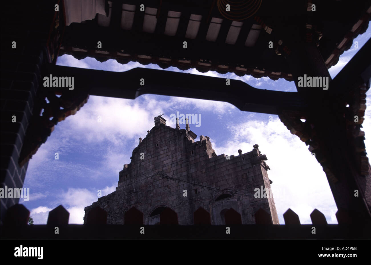 Macau St pauls ruins Na cha temple Stock Photo - Alamy