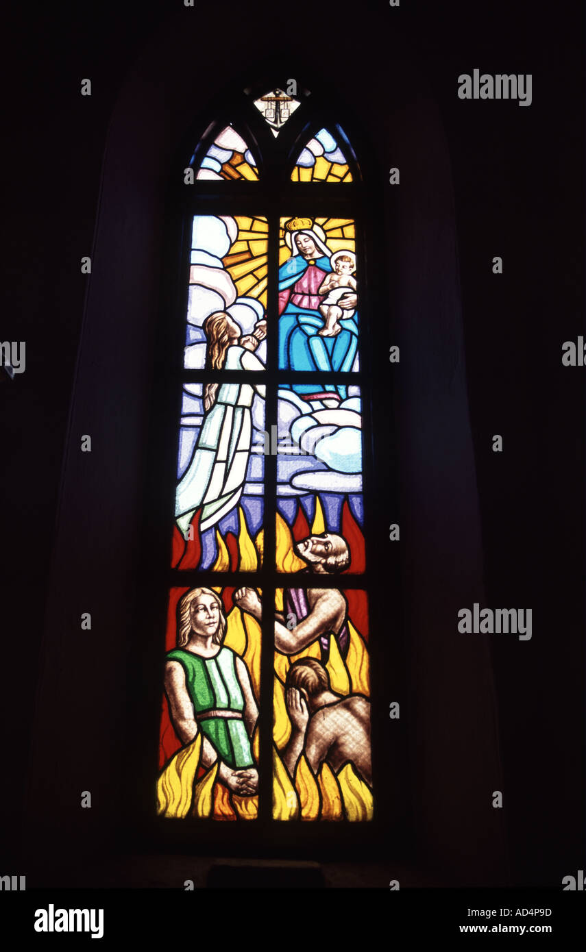 Macau church, stained glass window Stock Photo - Alamy