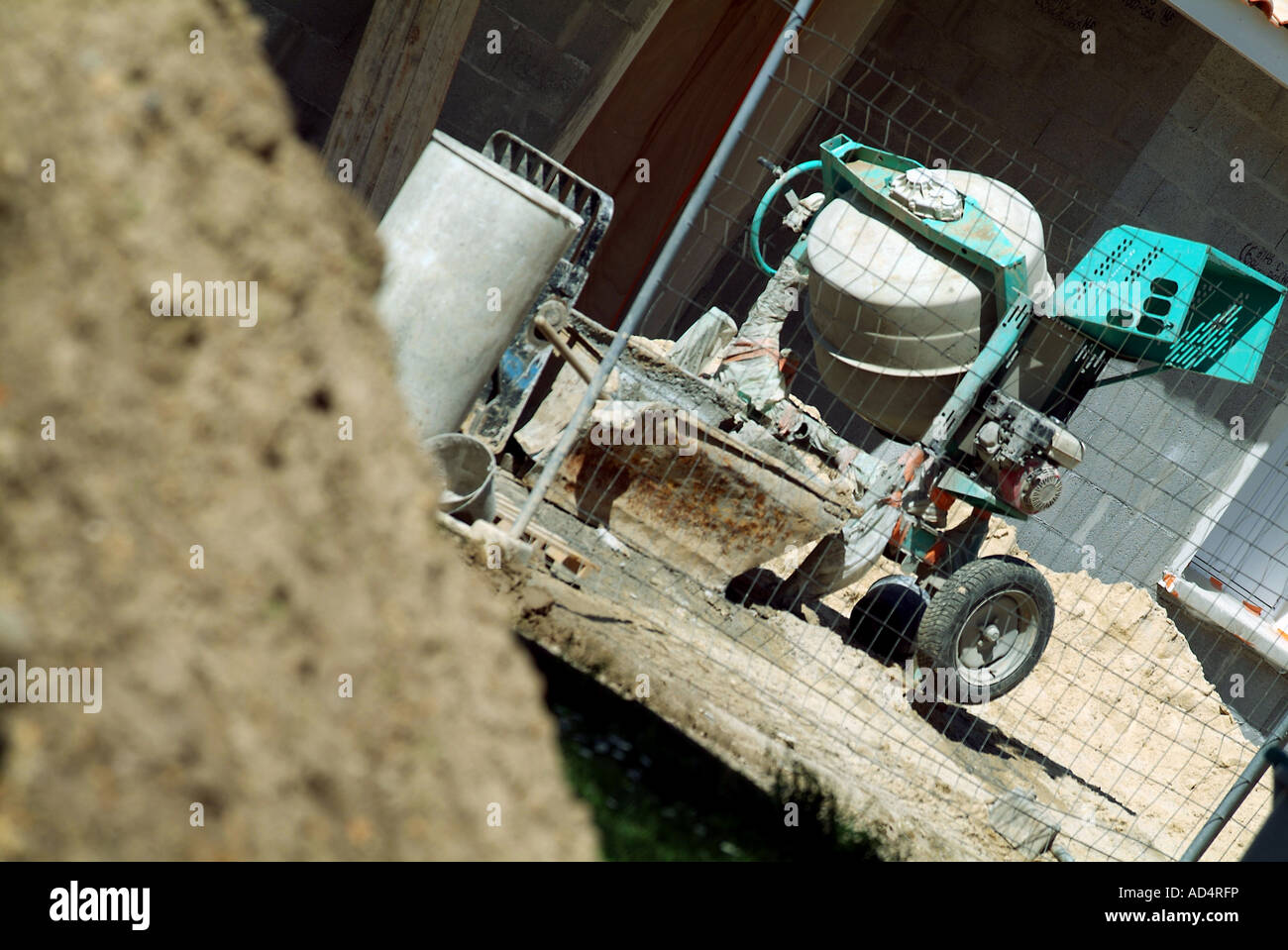 Concrete mixer on a building site Stock Photo - Alamy
