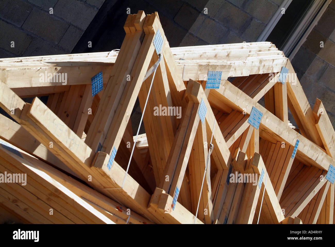 Wooden roofing structure Stock Photo - Alamy