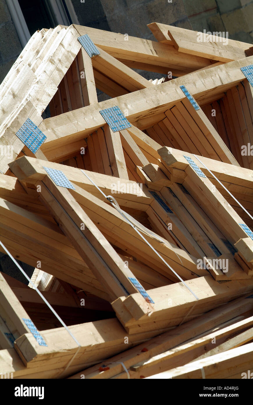Wooden roofing structure Stock Photo - Alamy