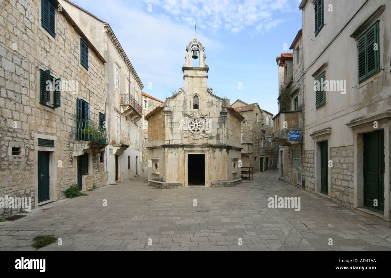Tiny church in Jelsa on island of Hvar in Croatia Stock Photo - Alamy