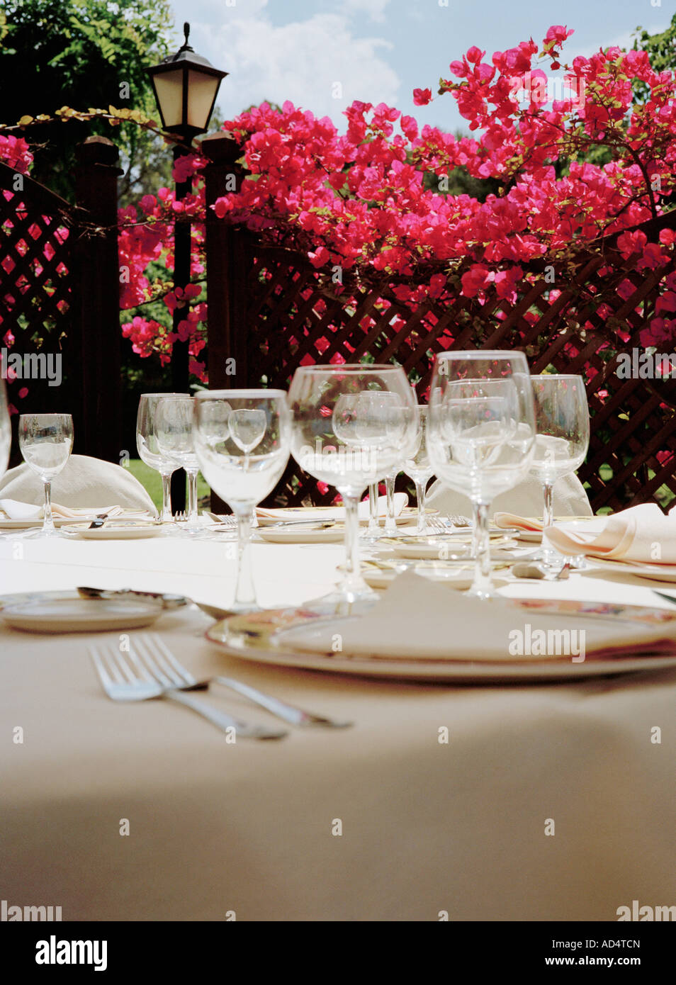 Place settings at a hotel restaurant Stock Photo - Alamy