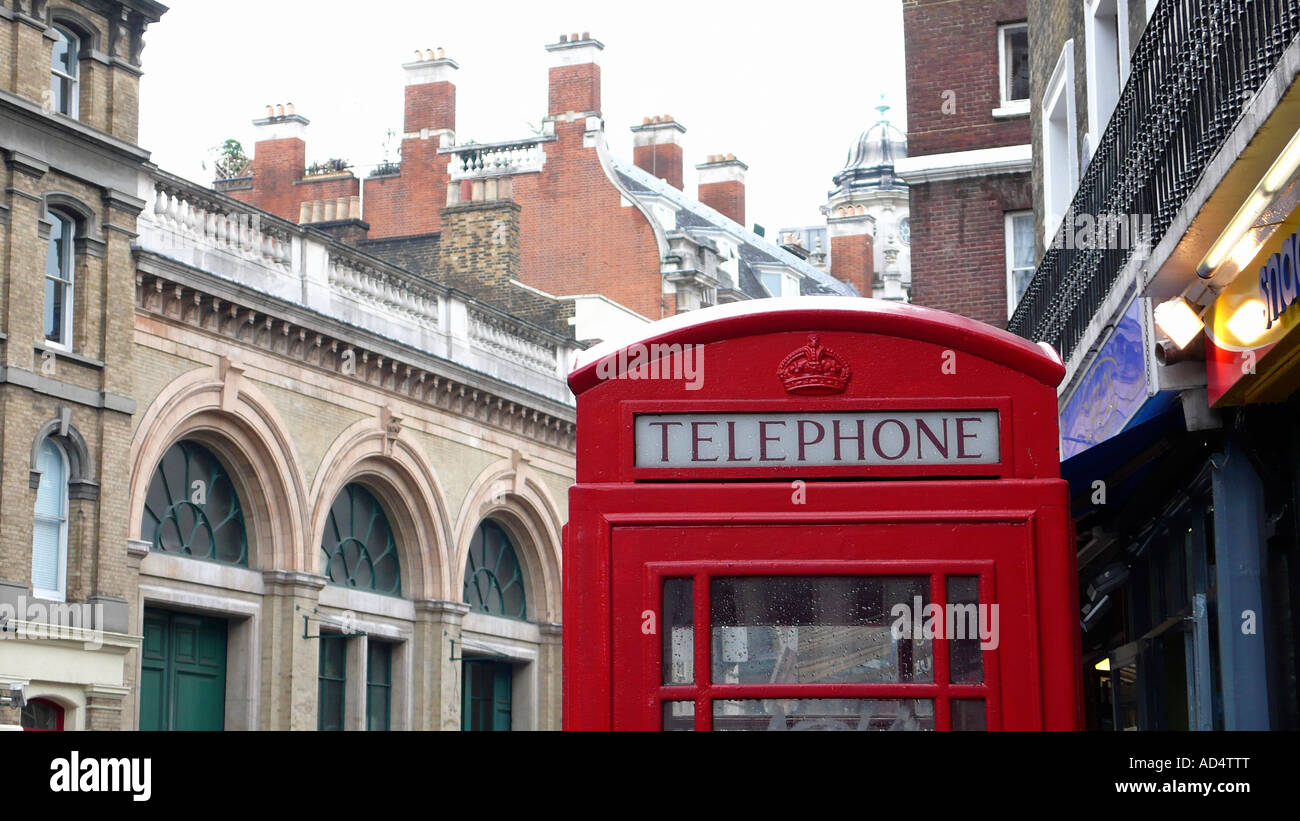Iconic red phone booth of London England UK Stock Photo - Alamy