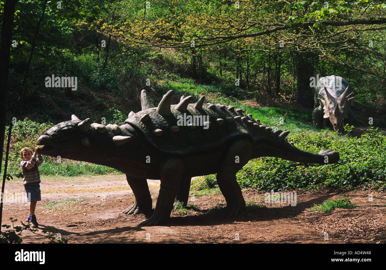 Children s parkland with life sized dinosaur models at Weston Longville ...