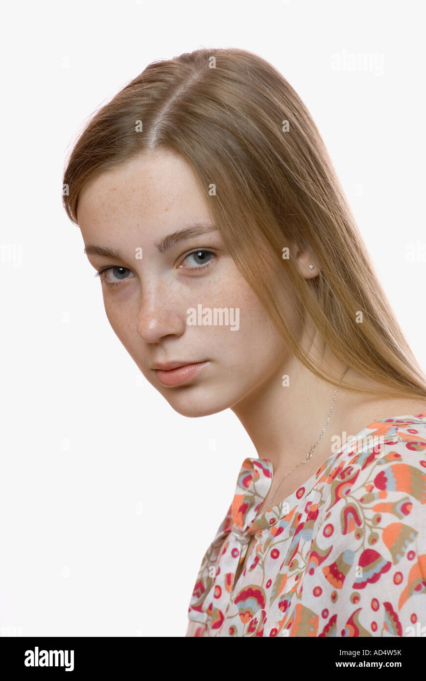 Portrait of a young woman staring Stock Photo - Alamy Portrait of a young woman staring Stock Photo - Alamy