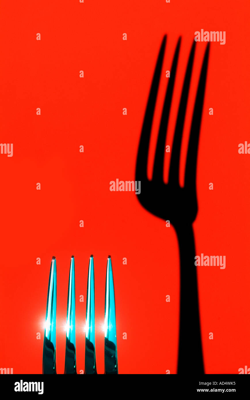 Fork with shadow Stock Photo - Alamy