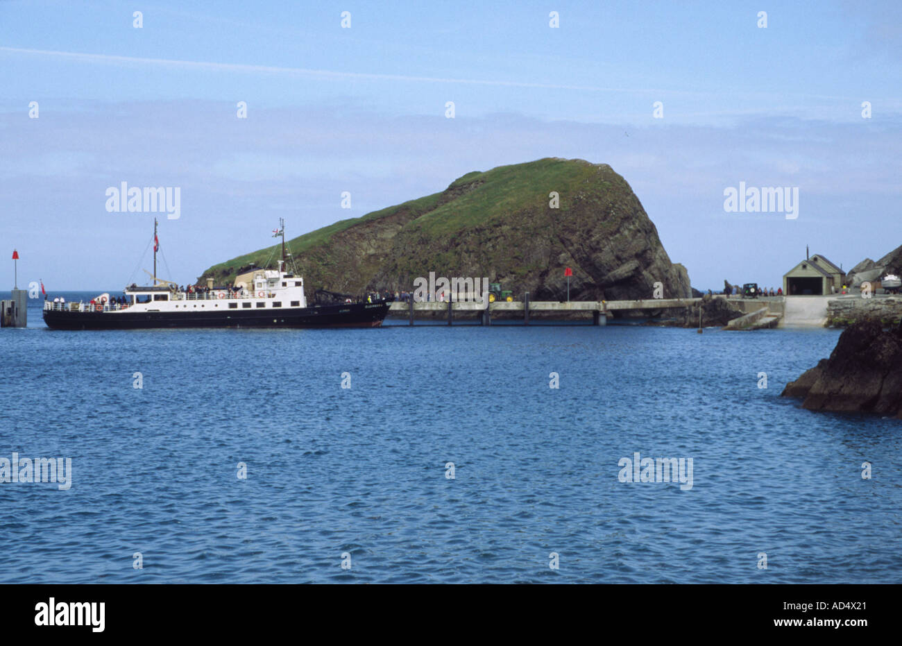 MS Oldenburg arriving at Lundy Island Bristol Channel England Stock ...