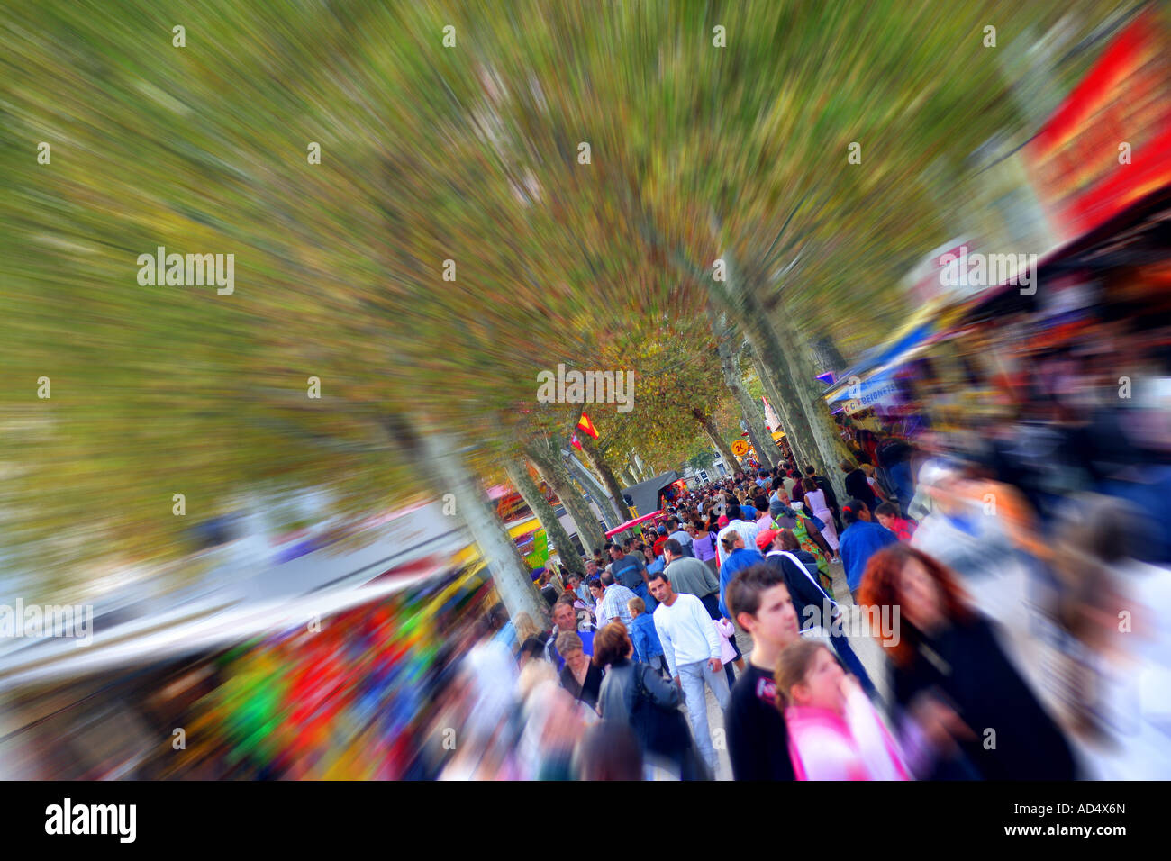 Crowd at a fun fair Stock Photo - Alamy