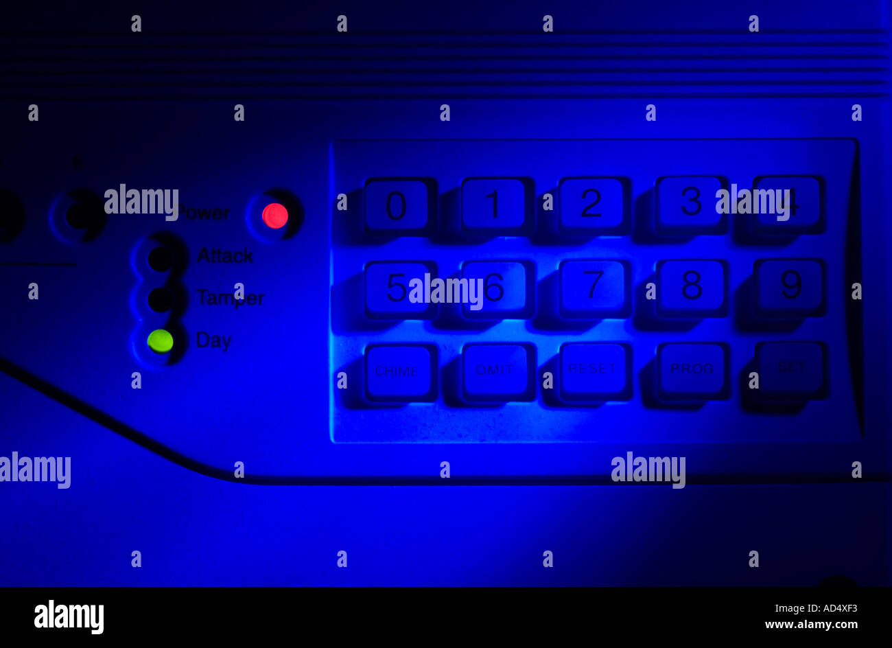 Burglar alarm control panel keypad Stock Photo - Alamy