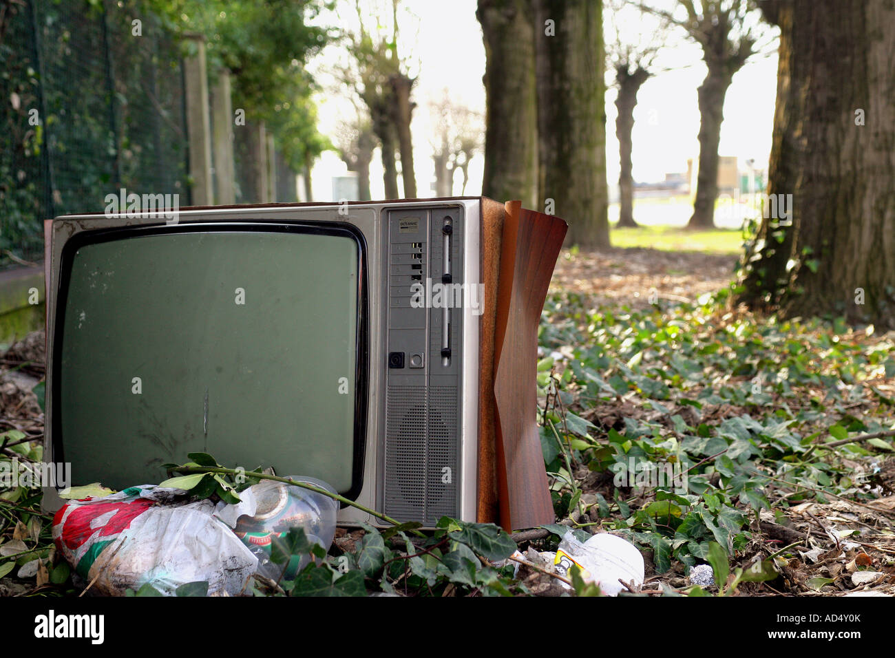 Trash on the ground Stock Photo - Alamy