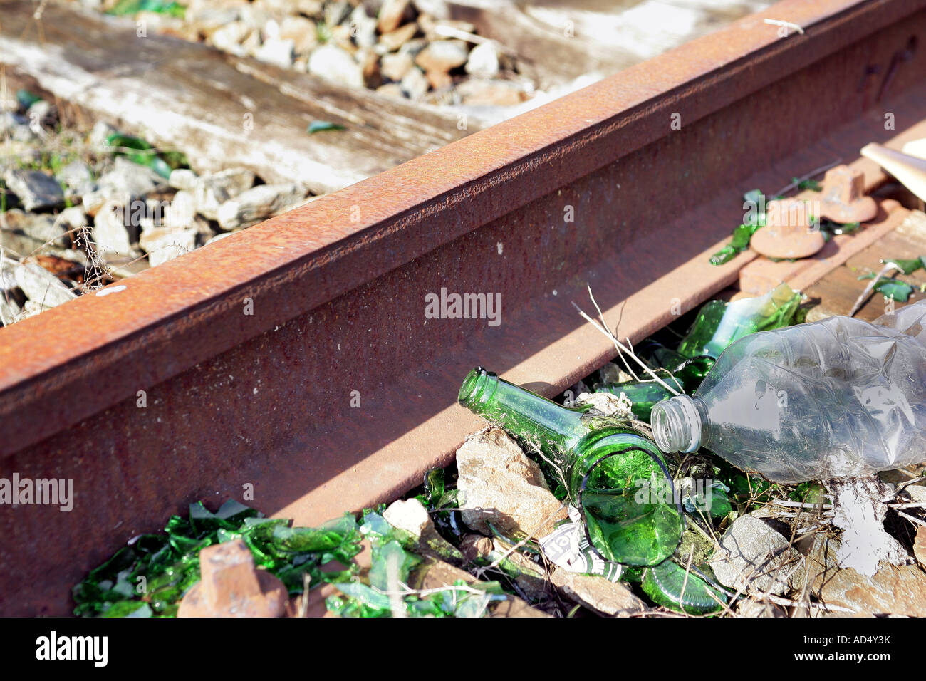 Trash on the ground Stock Photo - Alamy