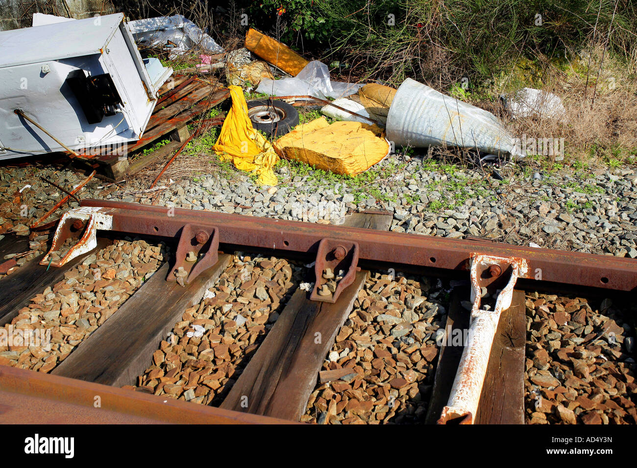 Trash on the ground Stock Photo - Alamy