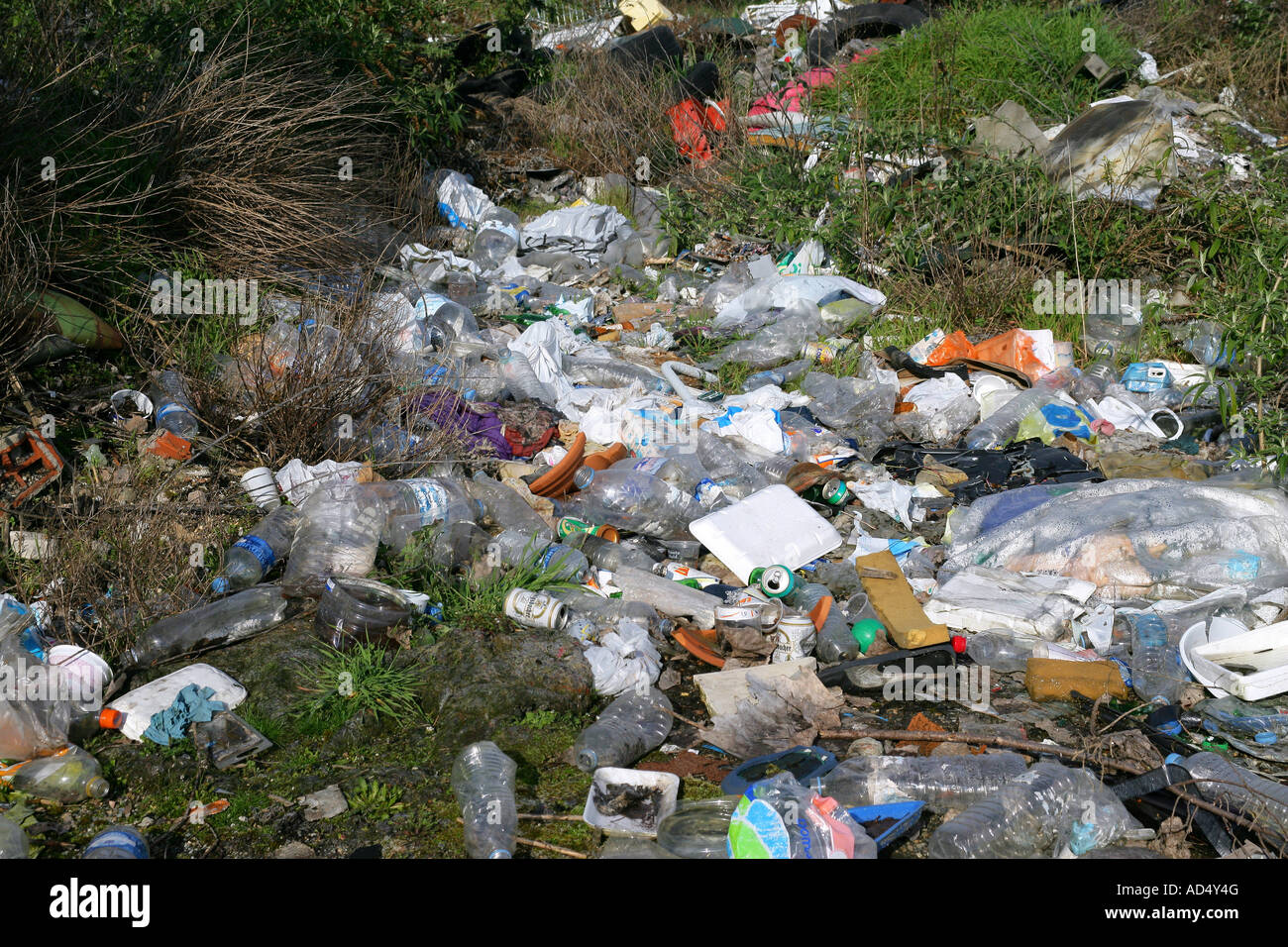 Garbage thrown on the ground Stock Photo - Alamy