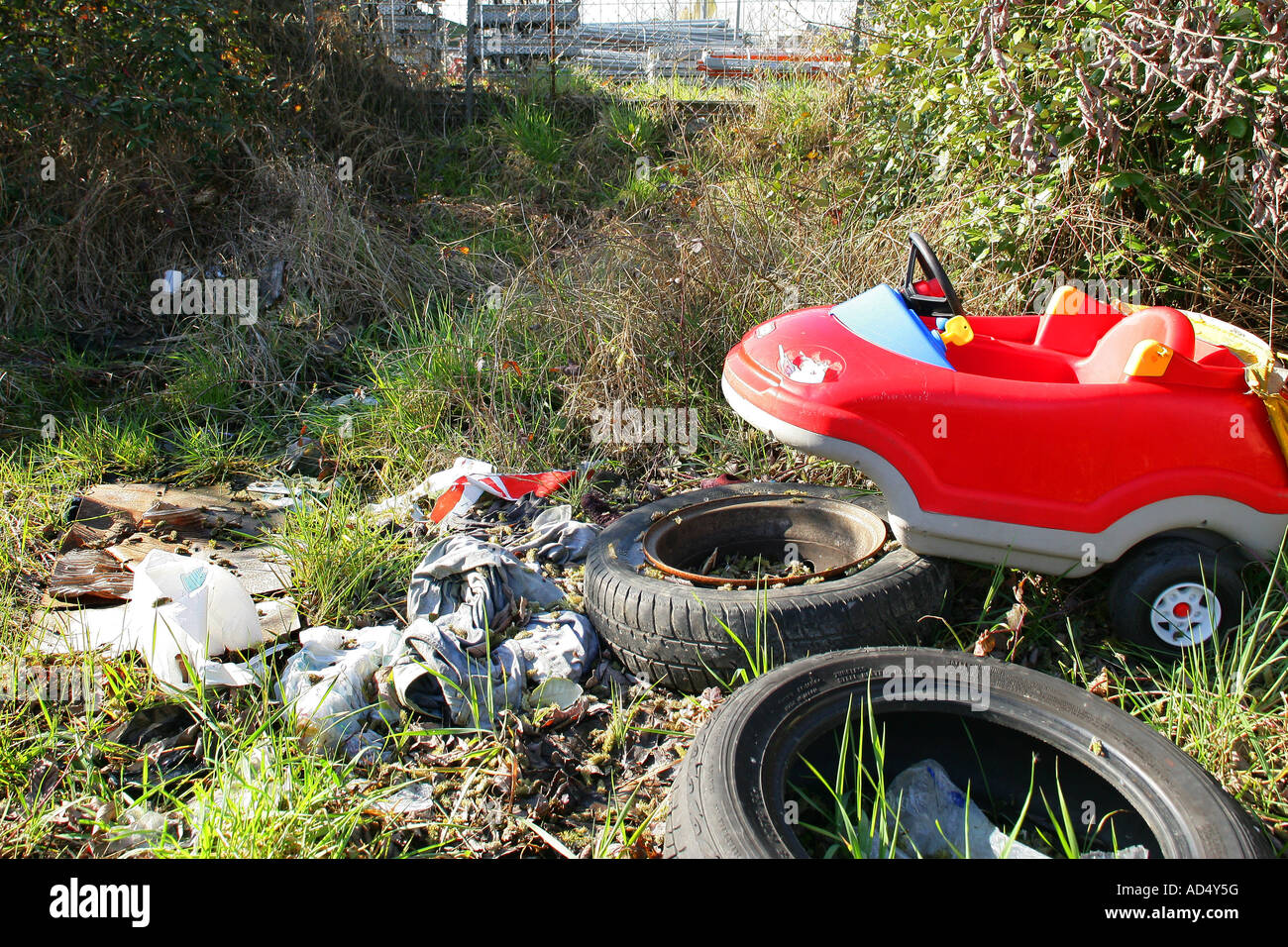 Garbage thrown on the ground Stock Photo - Alamy