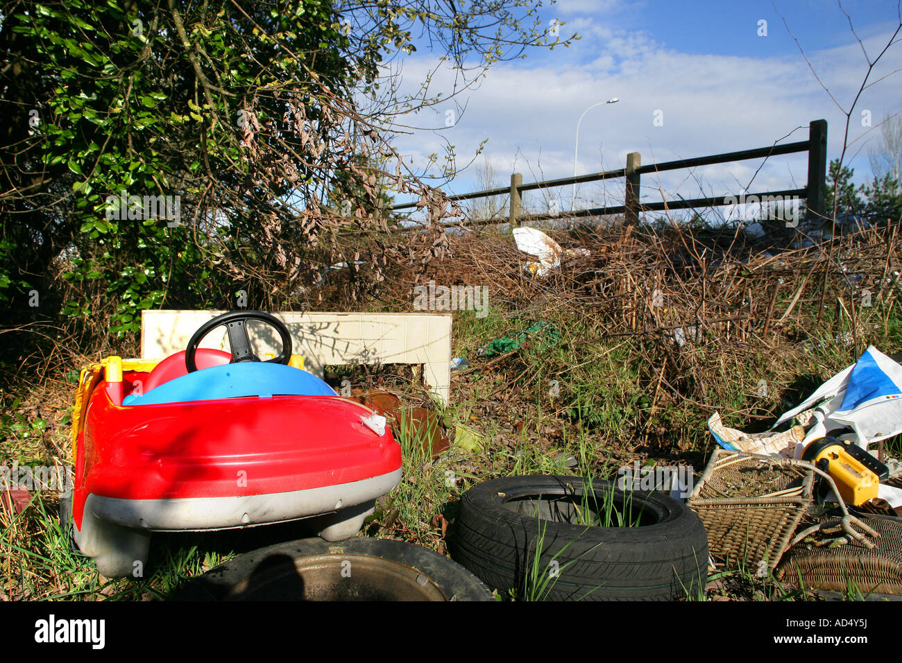 Garbage thrown on the ground Stock Photo - Alamy