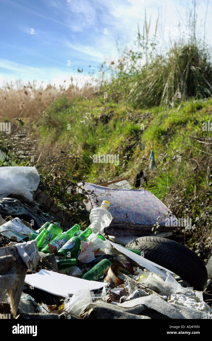 Garbage thrown on the ground Stock Photo - Alamy
