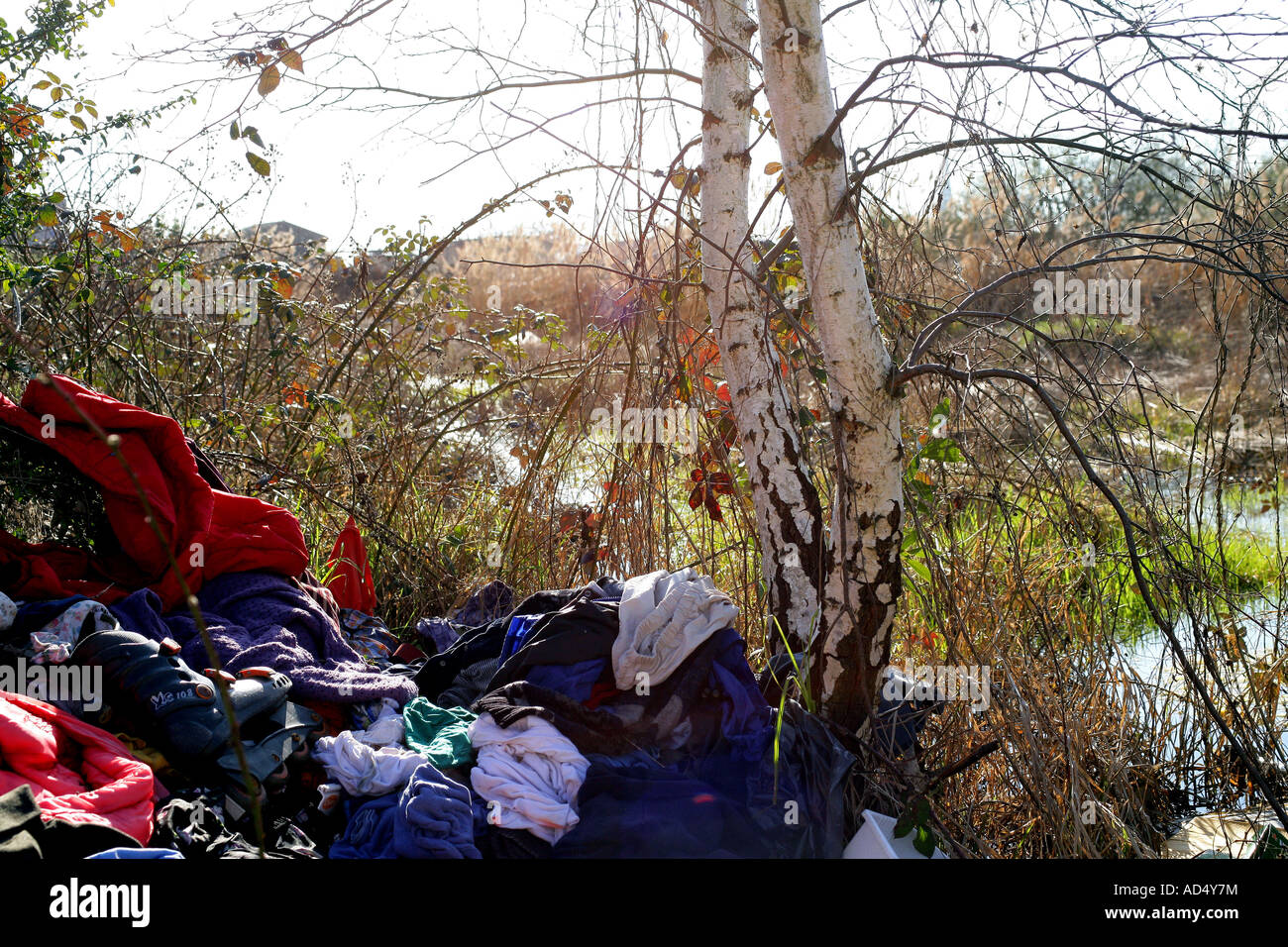 Garbage thrown on the ground Stock Photo - Alamy