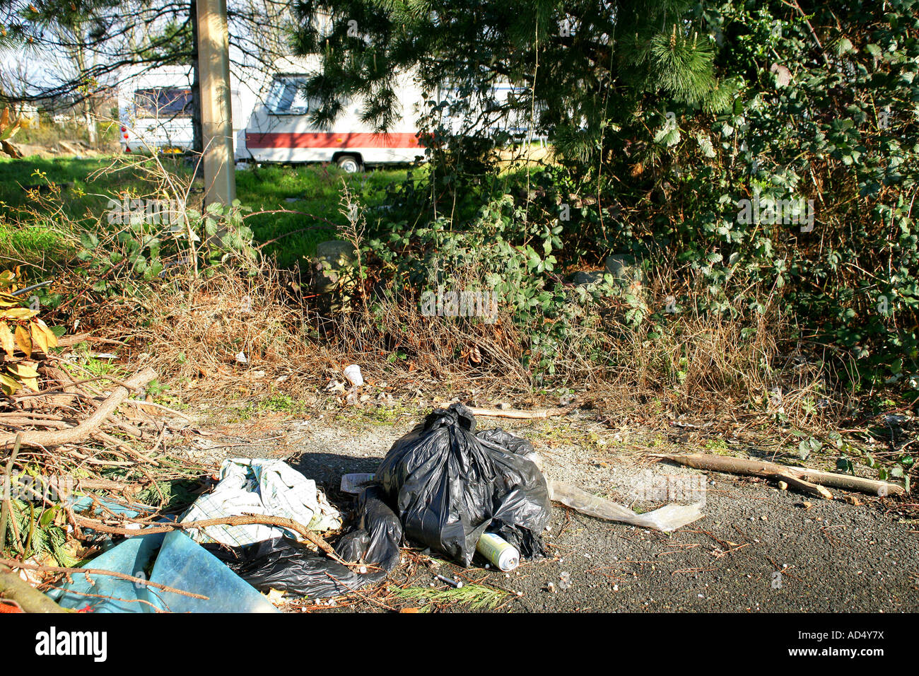 Garbage thrown on the ground Stock Photo - Alamy