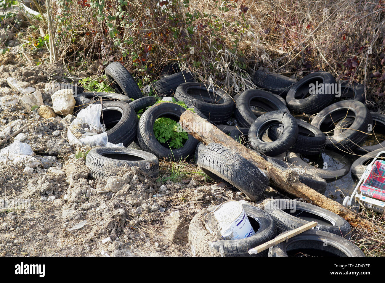 Garbage thrown on the ground Stock Photo - Alamy