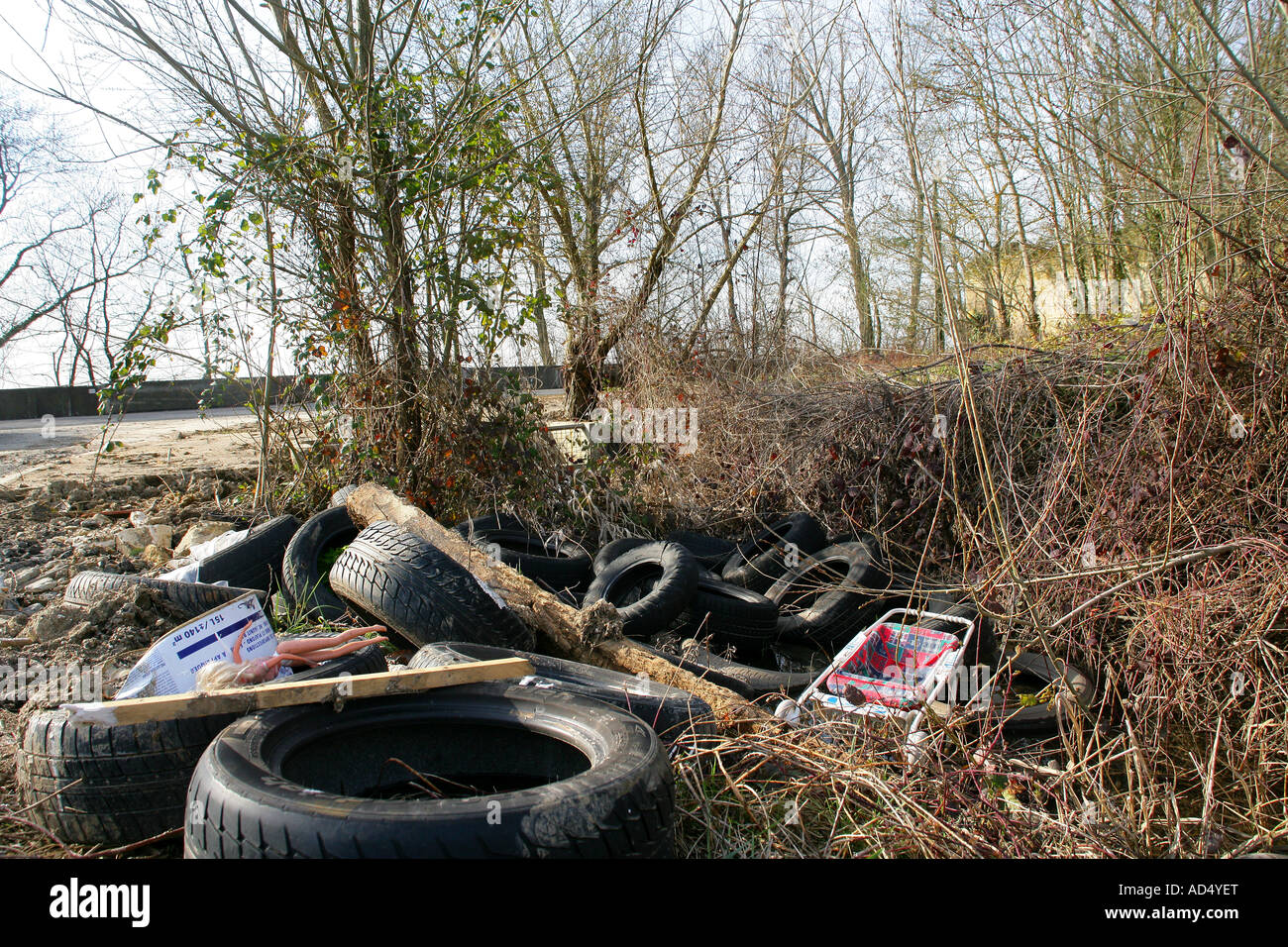 Garbage thrown on the ground Stock Photo - Alamy