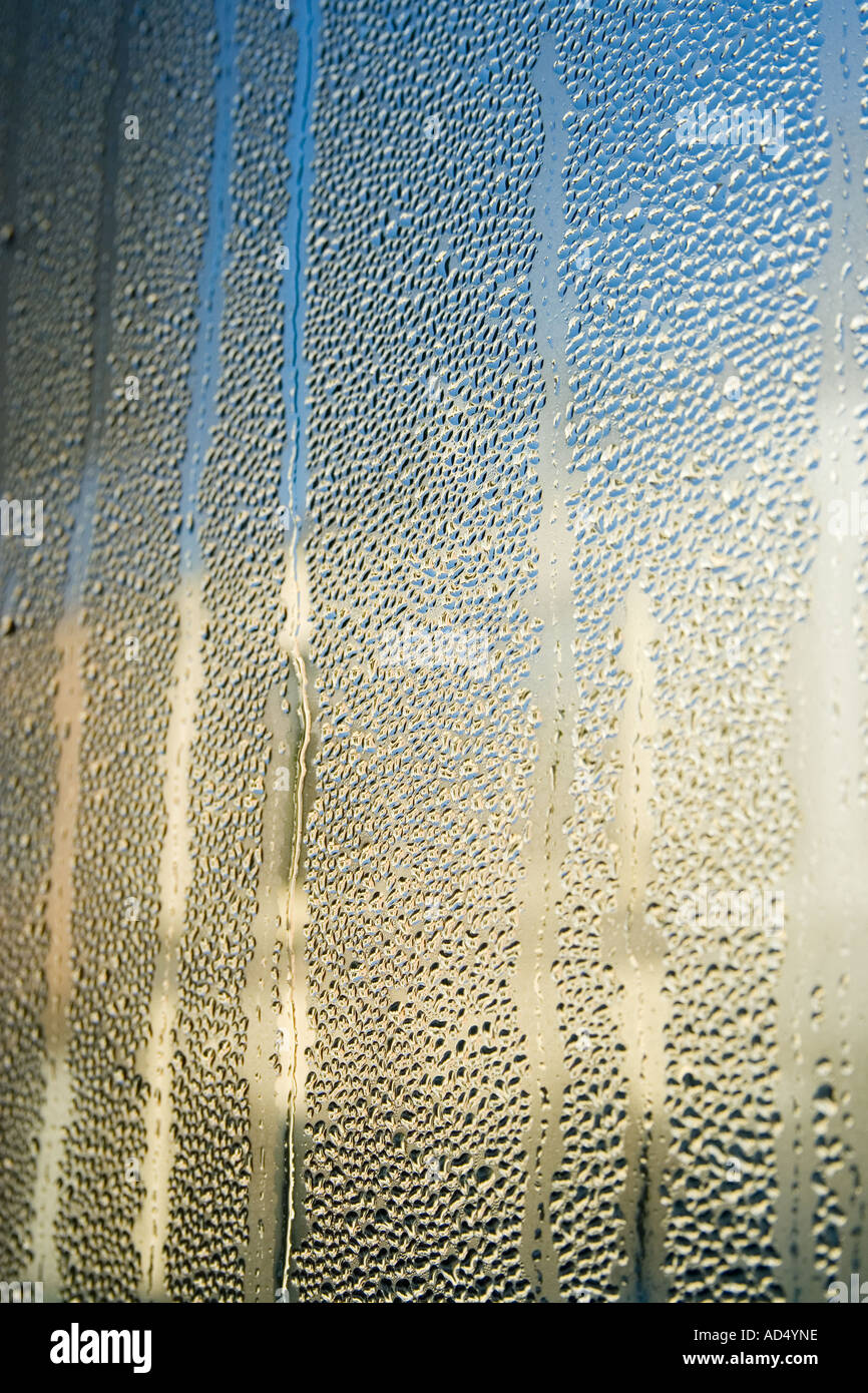 condensation on inside of window of cafe Stock Photo - Alamy