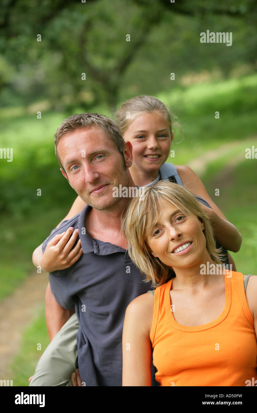 Family in the middle of nature Stock Photo - Alamy