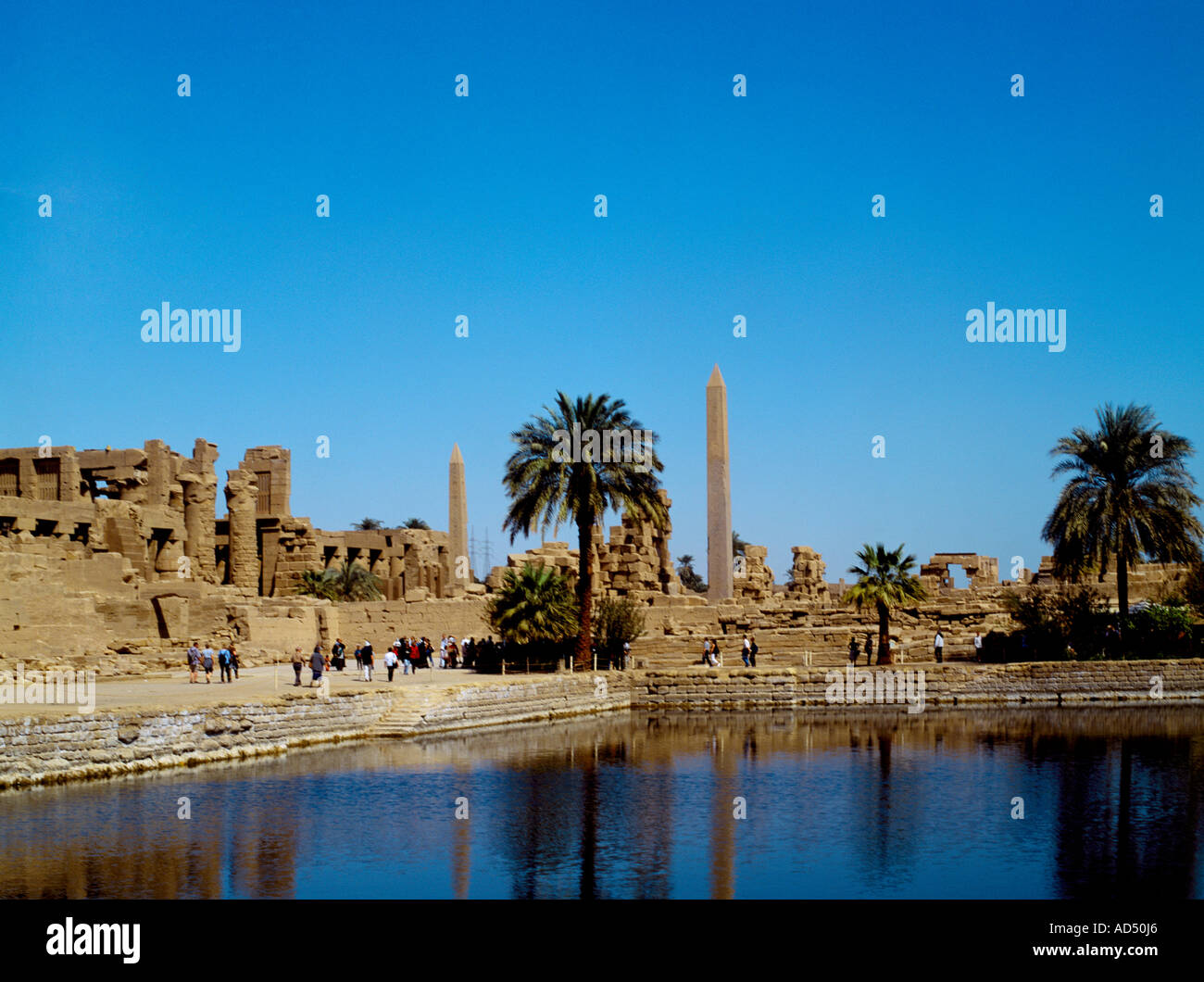 Karnak Egypt Sacred Lake and Temple of Tuthmosis III Stock Photo - Alamy