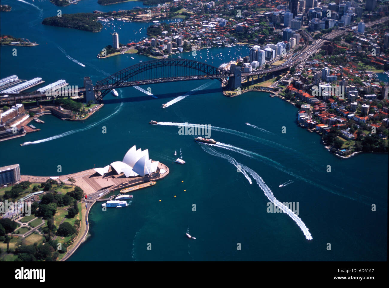 Sydney Opera House Sydney Harbour Bridge Australia aerial Stock Photo ...