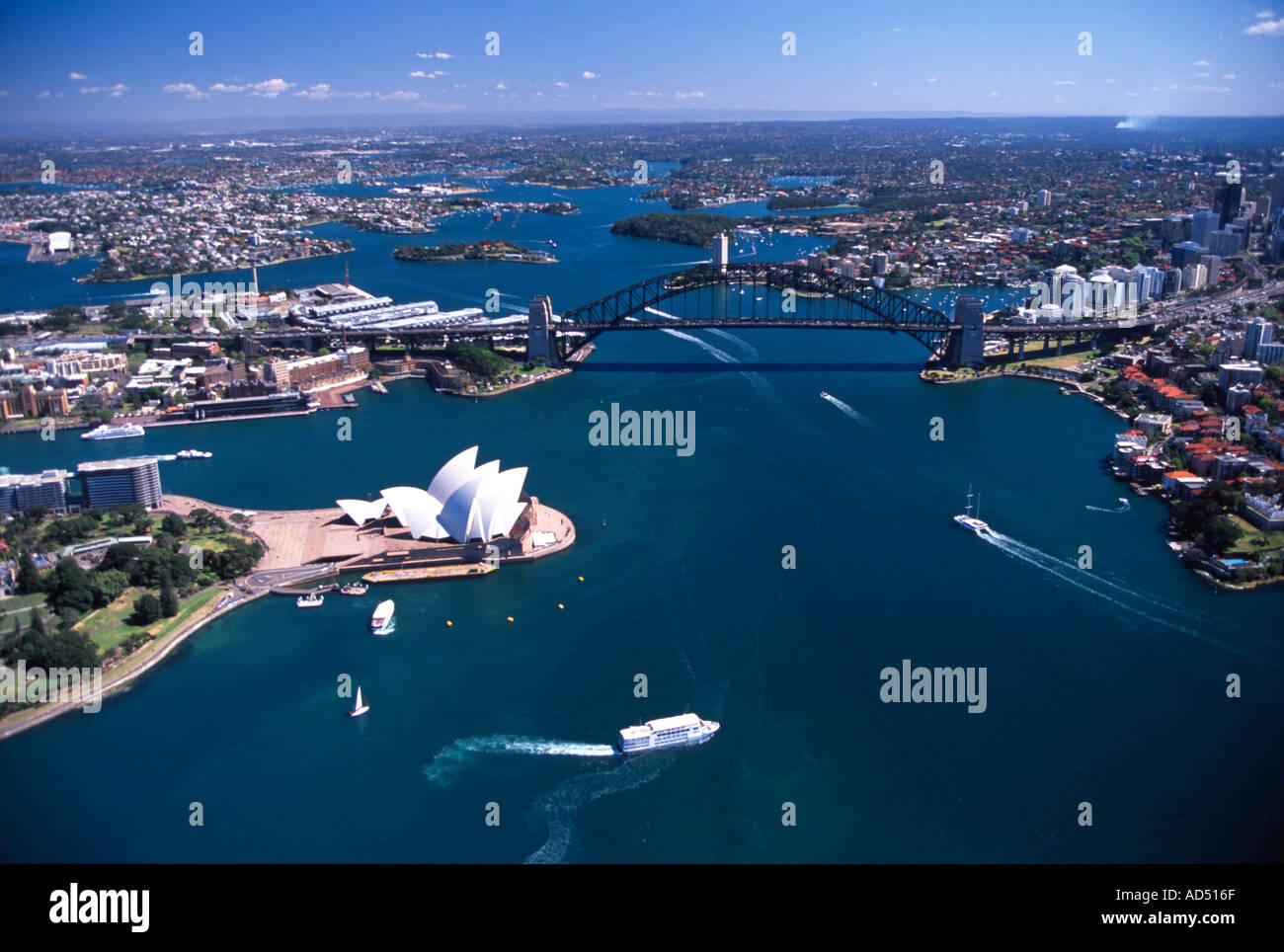 Sydney Opera House Sydney Harbour Bridge Australia aerial Stock Photo ...