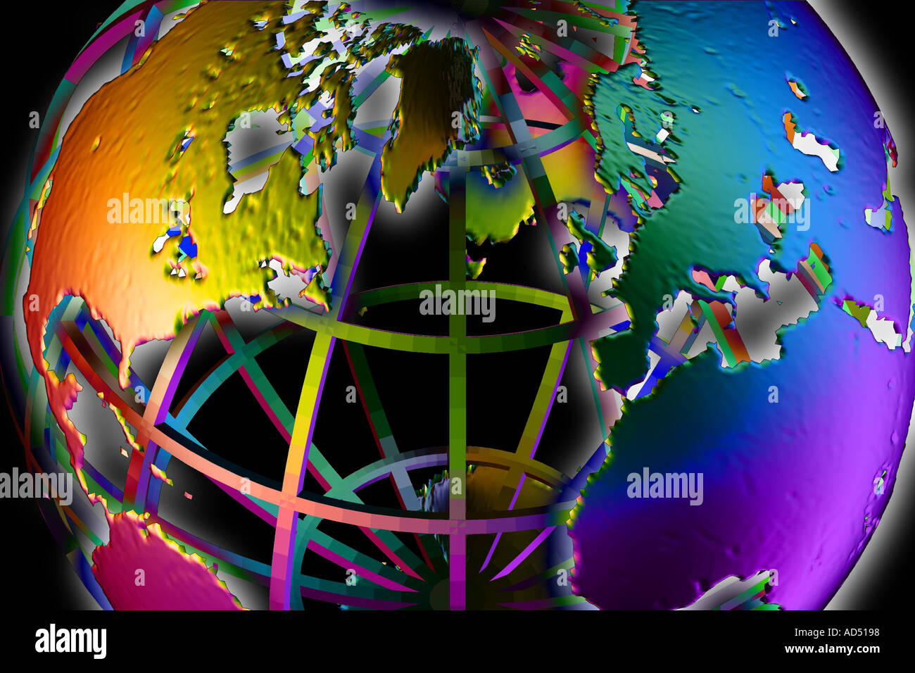 Colorful Metallic Globe Model 1 Stock Photo - Alamy