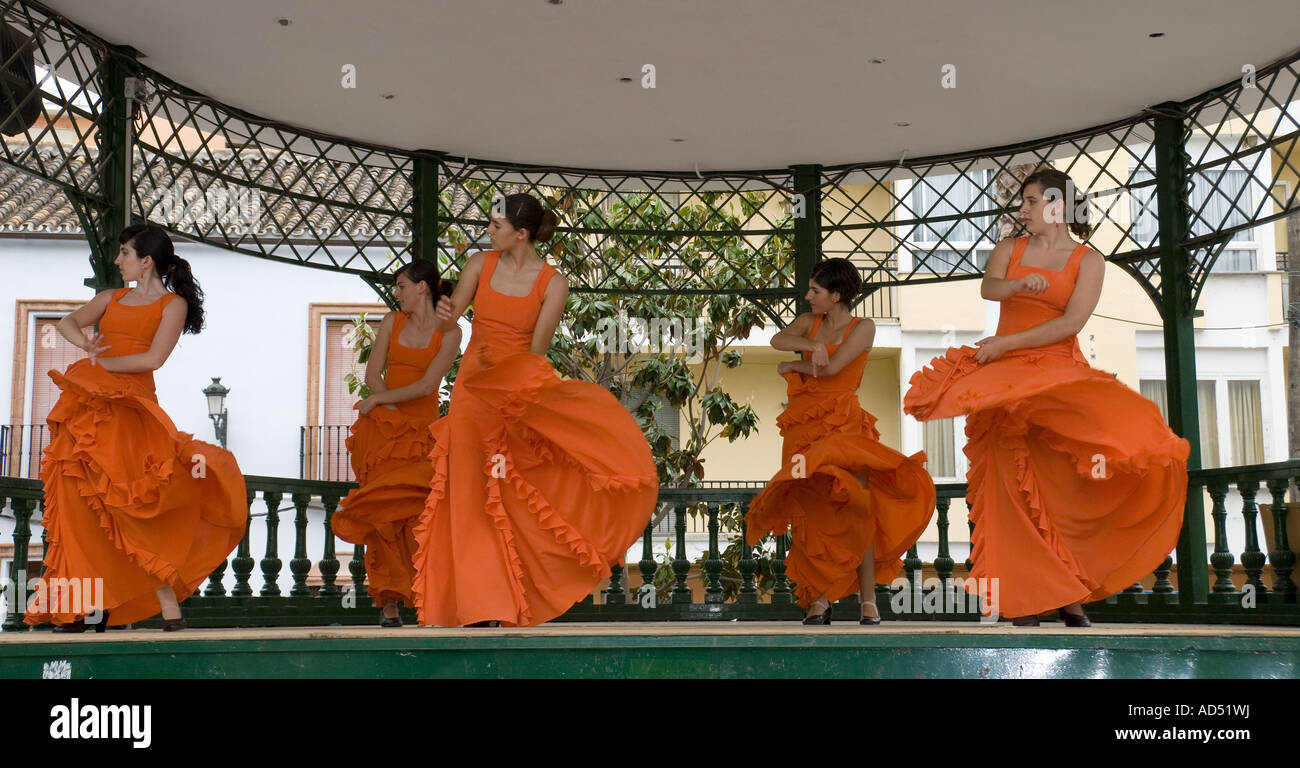 Flamenco dancers performing at a festival in Andalucia Spain Stock ...
