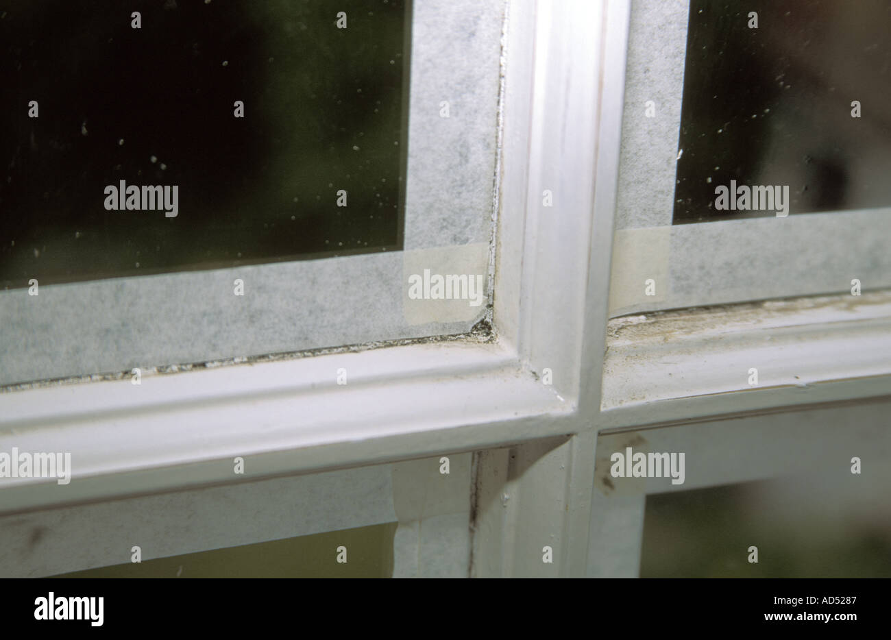 Masking Tape around window prior to painting DIY D I Y Do It Yourself ...