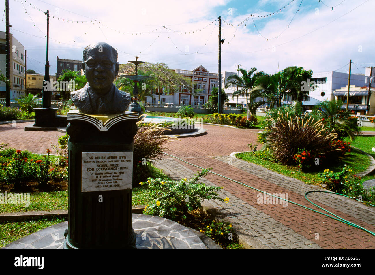 Castries St Lucia Derek Walcott Square Bust of Sir William Arthur Lewis ...