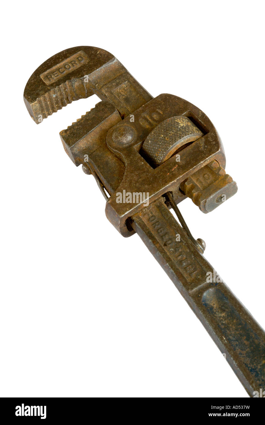 Rusty old adjustable monkey wrench Stock Photo - Alamy