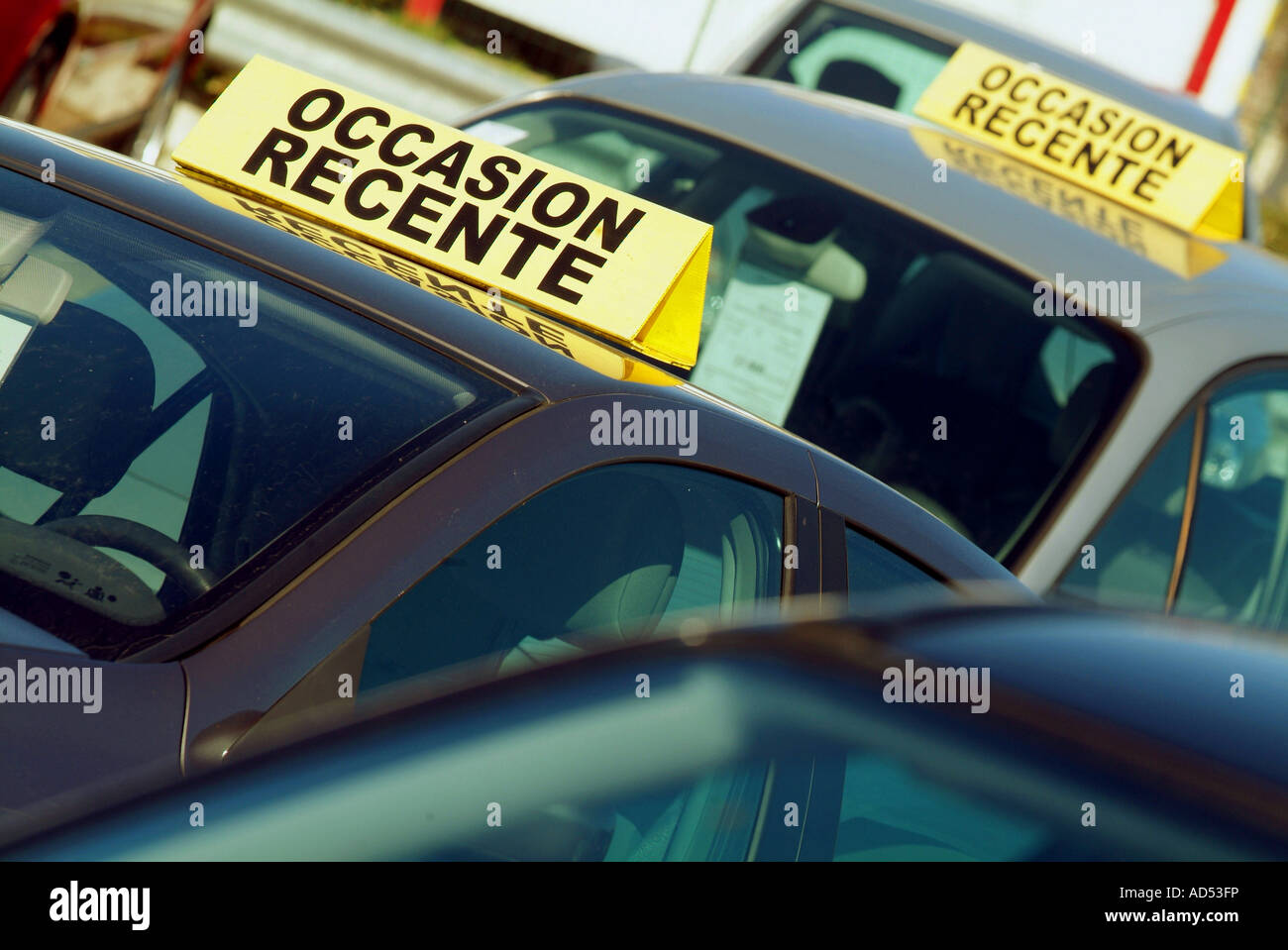 Used cars park Stock Photo - Alamy