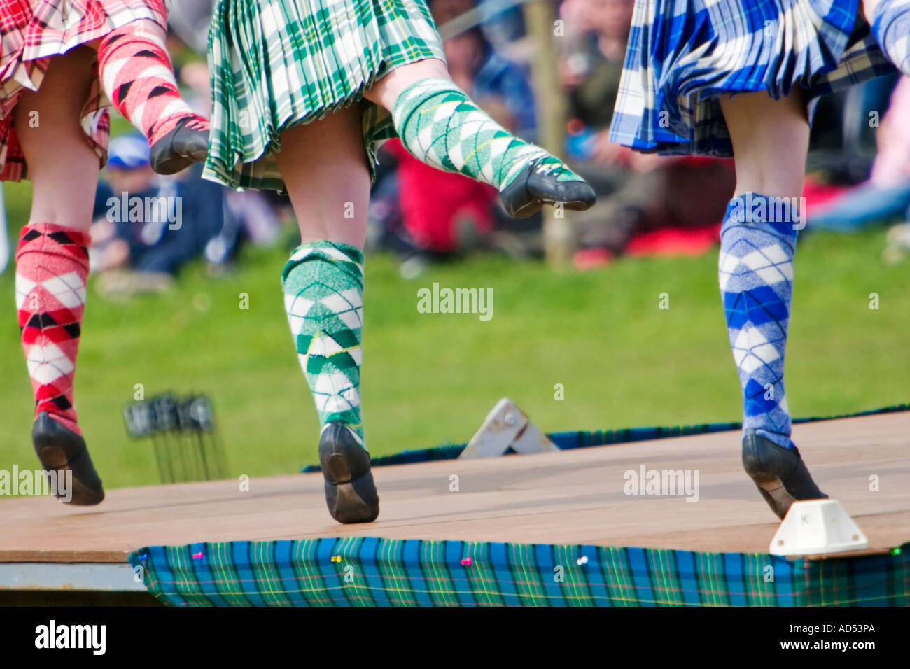 3 Highland dancers close up dancing feet Stock Photo - Alamy