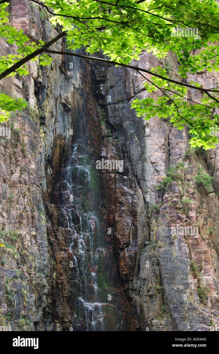 A waterfall at Wan Xian mountain recreation area Huixian city Henan ...