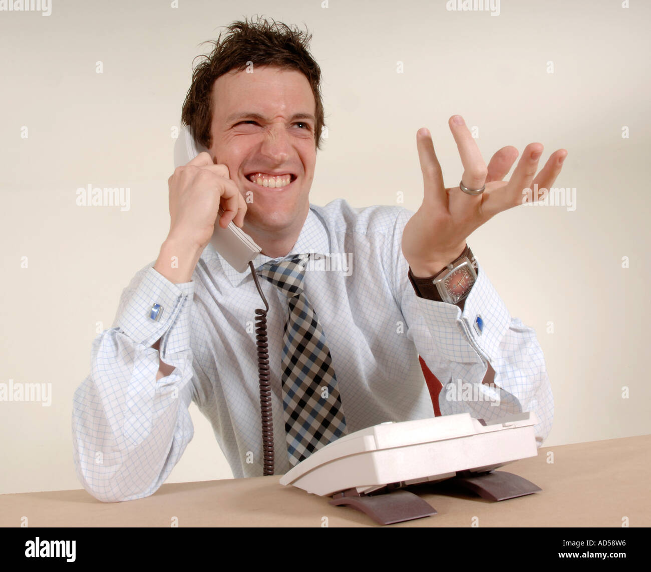 Telephone sales person making a call Stock Photo - Alamy