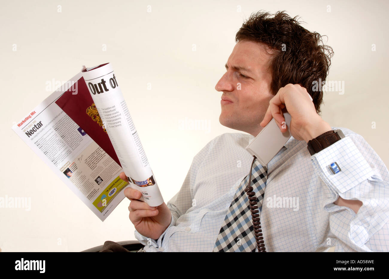 Telephone sales person making a call Stock Photo - Alamy